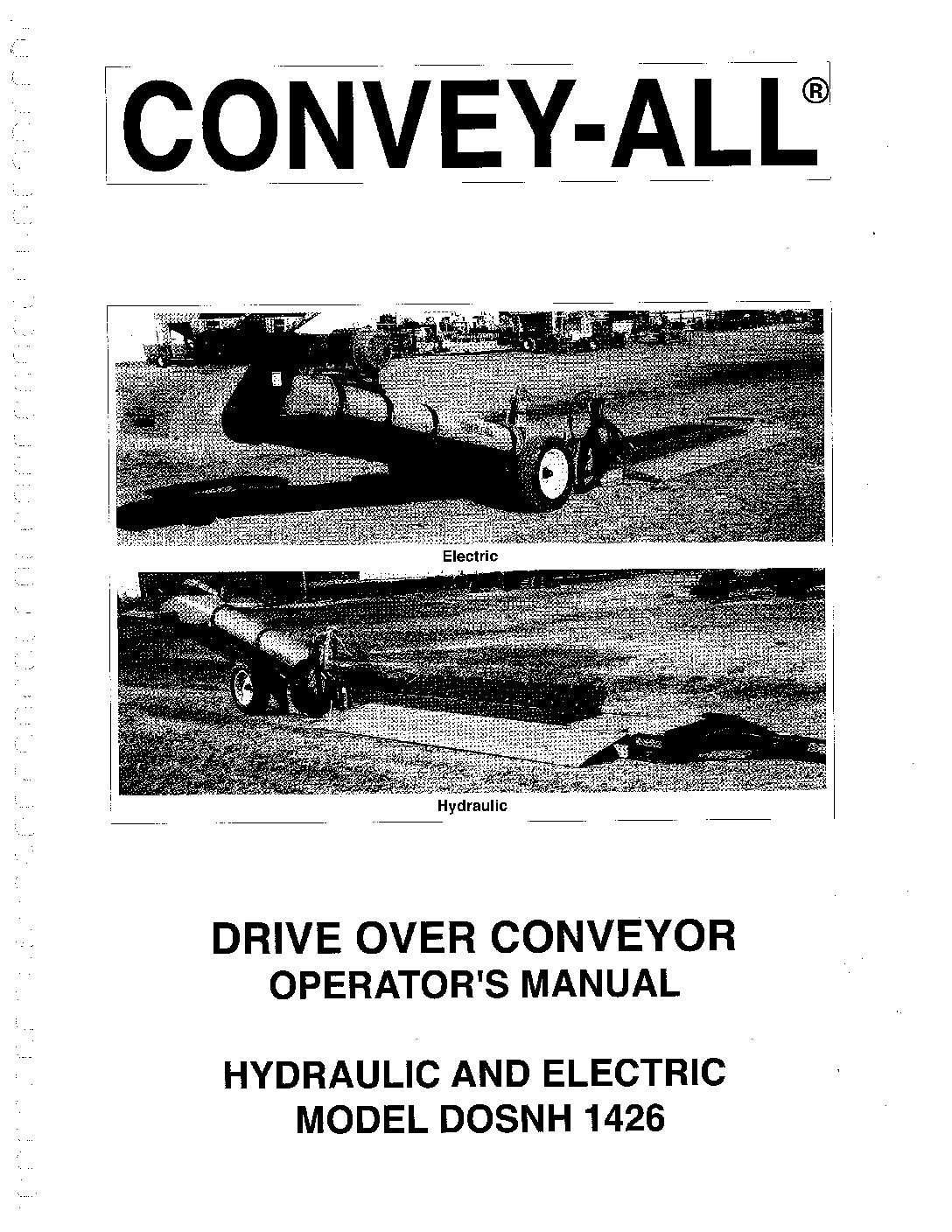 Drive Over Operator Manual – Industrial Conveyor Systems | Hamilton Systems